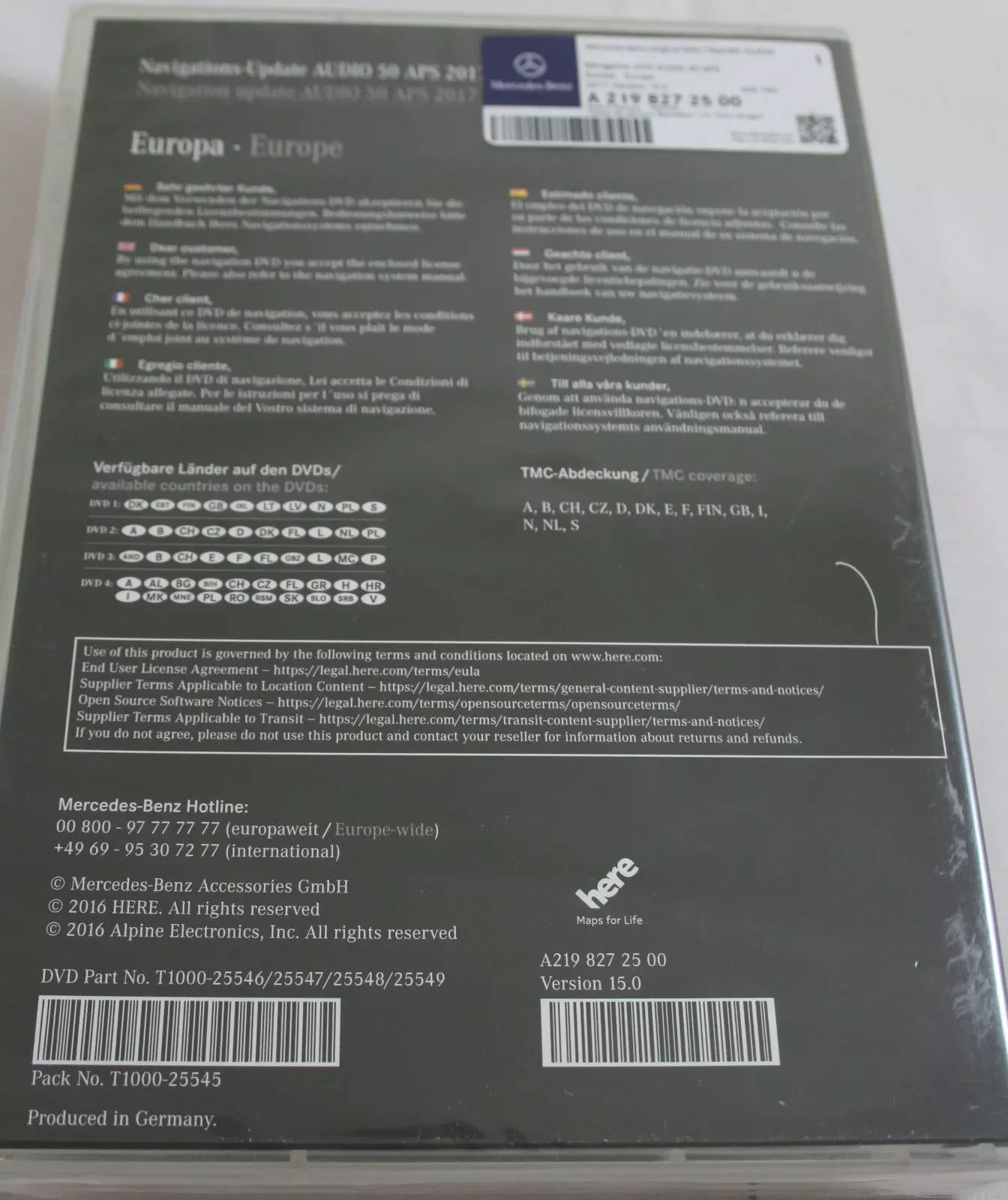DVD GPS MERCEDES 2019 Audio 50 APS NTG2.5 navigation Europe