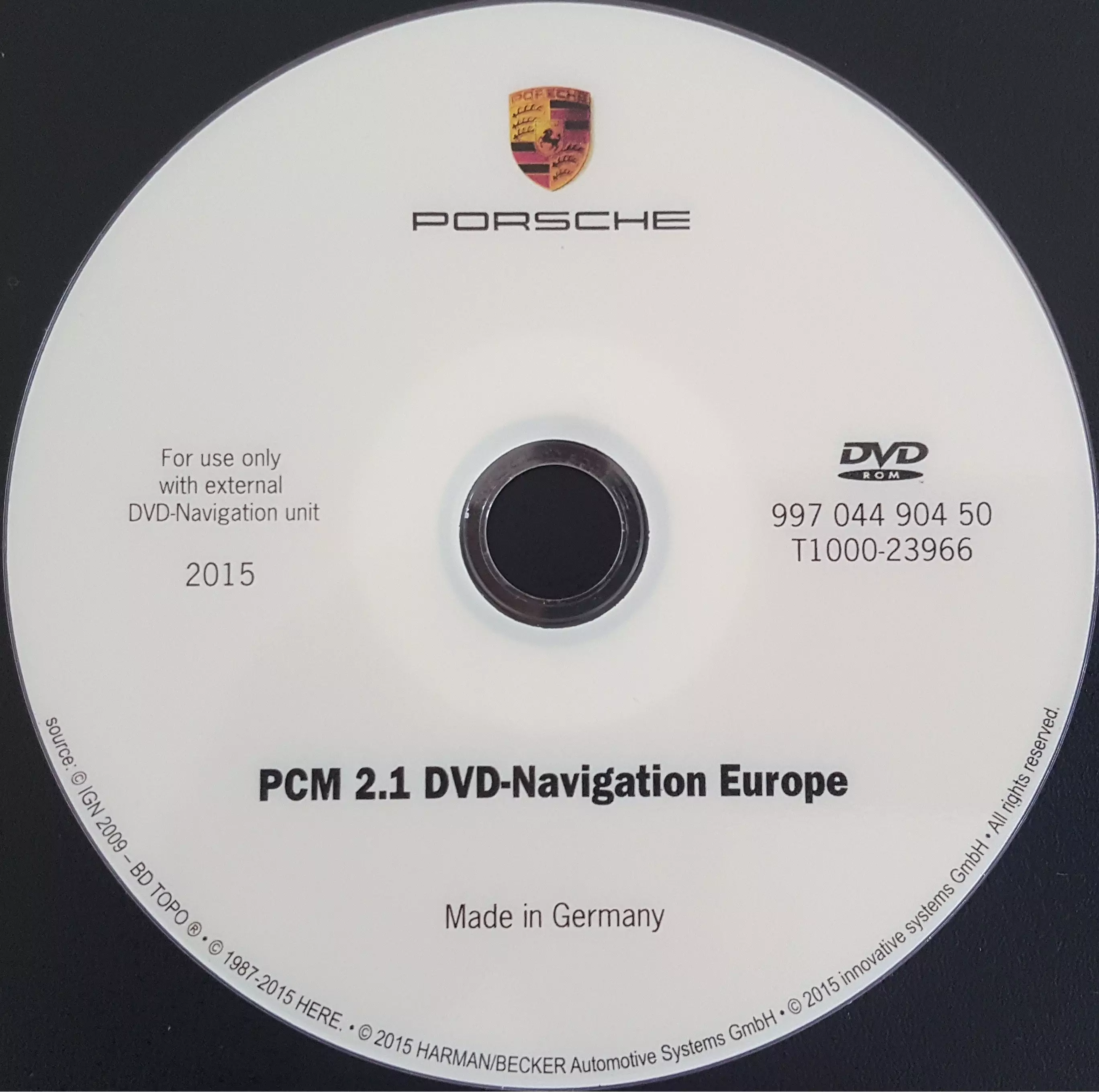 DVD GPS Porsche 2015 2016 PCM2.1 Europe navigation